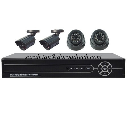 Home Video Surveillances 4CH H.264 FULL D1 DVR and 4pcs 700TVL Cameras DR-6404V5023E