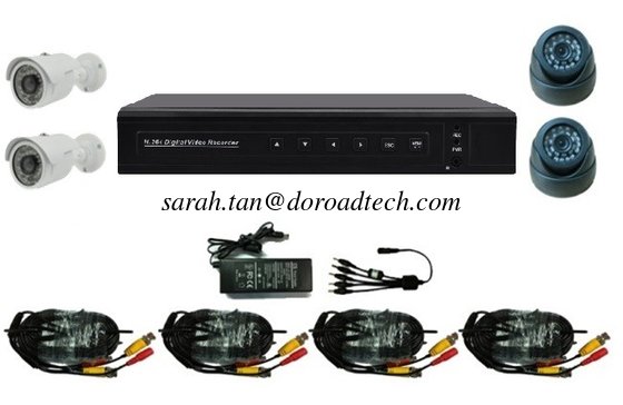 Home Security Camera System 4CH Standalone DVR and 700TVL IR Dome Bullet Cameras