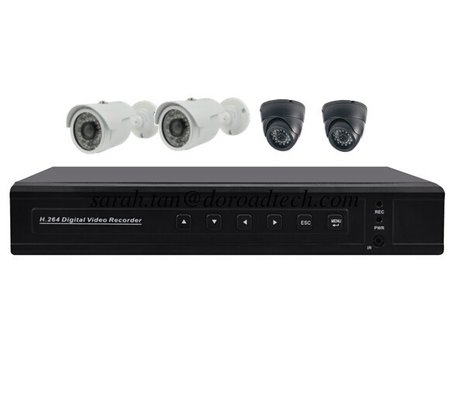 Home Security Camera System 4CH Standalone DVR and 700TVL IR Dome Bullet Cameras