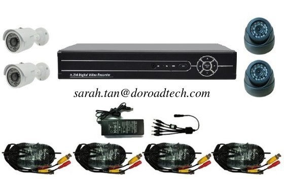 CCTV Security Systems, 4CH Standalone DVR and IR Bullet Waterproof Cameras