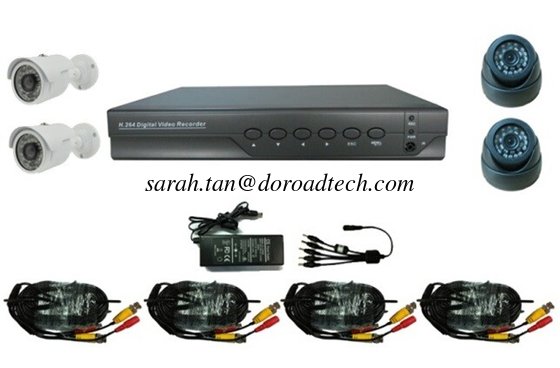 Security Cams, 4CH H.264 Full D1 Standalone DVR Kits (DVR + Cameras)