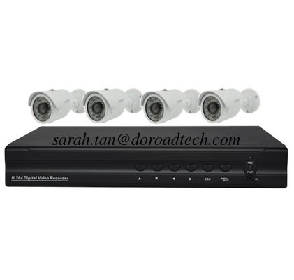 DVR CCTV Kit 4CH Standalone DVR and 4pcs Waterproof IR Bullet Security Cameras