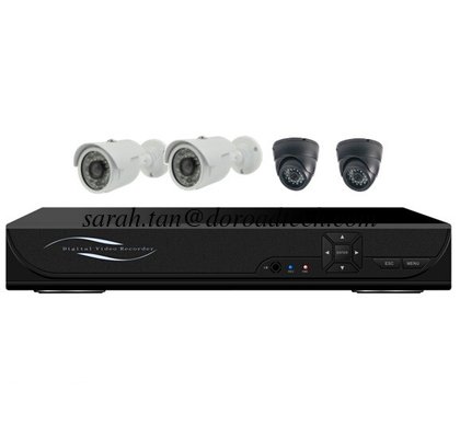 Security Camera System 4CH DVR and 700TVL IR Plastic Dome + Bullet Metal Cameras