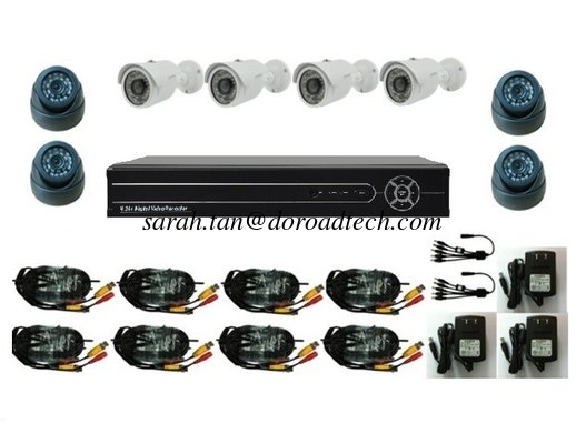 CCTV Surveillance 8CH DVR Kits, 8CH DVR, IR CCTV Plastic + Metal Cameras