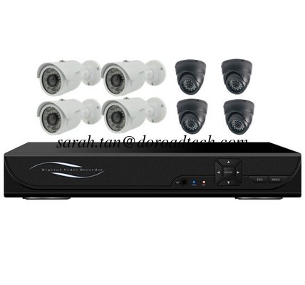CCTV Security System 8CH DVR Kits, 8CH DVR, Plastic + Metal IR CCTV Cameras