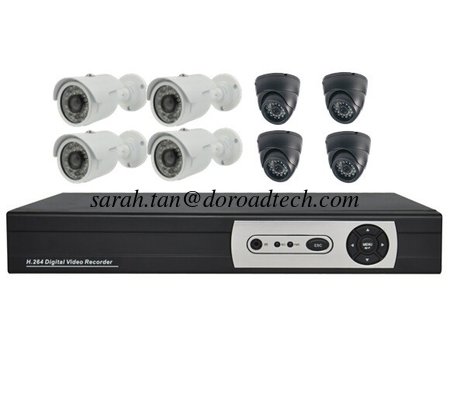 DVR CCTV Surveillance 8CH DVR Kits, 8CH DVR, Plastic + Metal IR CCTV Cameras