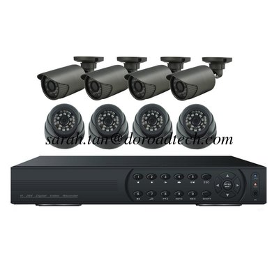 720P High Definition 8CH AHD DVR Kit With AHD Bullet Dome Cameras
