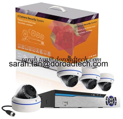 Day and Night HD Indoor IR Dome Camera PLC Wireless IP Camera 4CH PLC NVR Kits