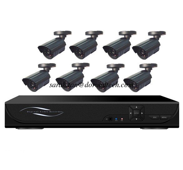CCTV Security System 8CH H.264 Digital Video Recorder Kits, 700TVL Cameras DR-7308AV502E