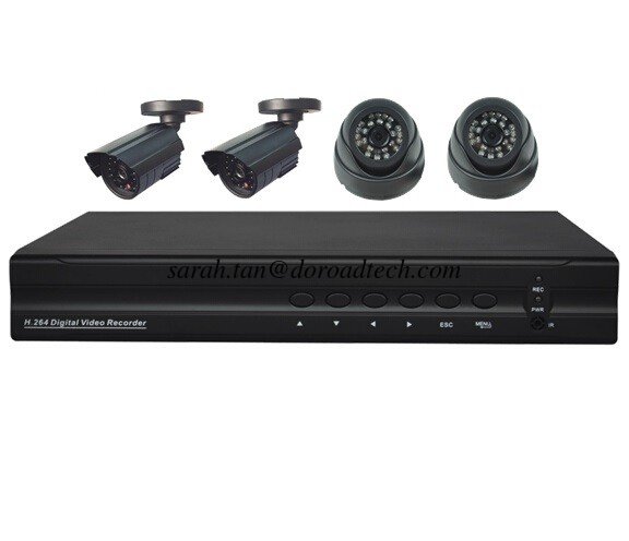 4CH DIY CCTV Security Kits: 4CH H.264 FULL D1 DVR and 4PCS Cameras DR-7504AV5023A