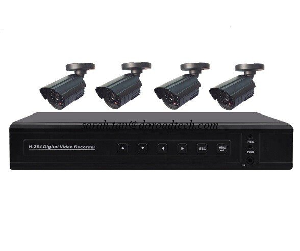 CCTV Camera System 4CH H.264 FULL D1 Digital Video Recorder Kits DR-6204V502A