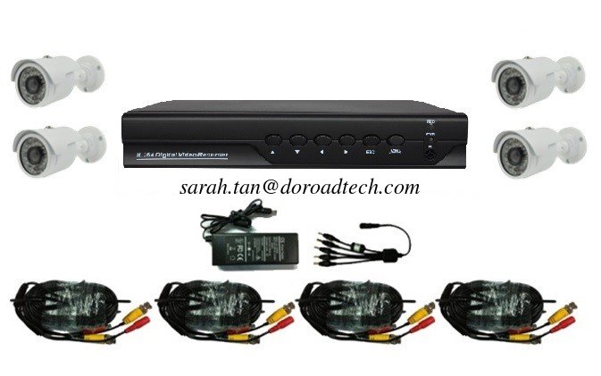 Home Surveillance Camera 4CH Standalone DVR and 4pcs IR Bullet Cameras DR-6504V510A