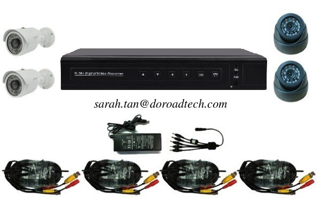 Home Security Camera System 4CH Standalone DVR and 700TVL IR Dome Bullet Cameras