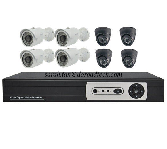 DVR CCTV Surveillance 8CH DVR Kits, 8CH DVR, Plastic + Metal IR CCTV Cameras