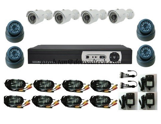 CCTV Products 8CH DVR Kits, 8CH DVR, Plastic + Metal IR CCTV Cameras