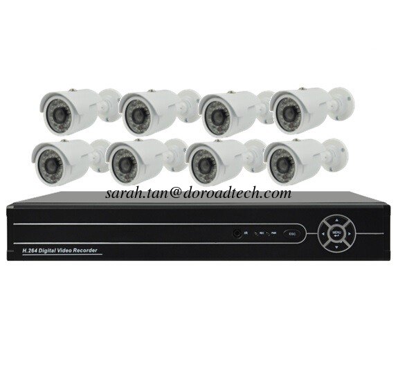 8CH DVR Kits Security Systems, 8CH DVR + Metal IR Bullet 700TVL CCTV Cameras