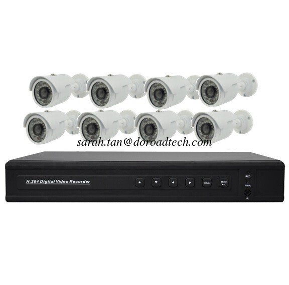 CCTV System 8CH DVR Kits, 8CH DVR + 8PCS Metal CCTV Security 700TVL IR Cameras