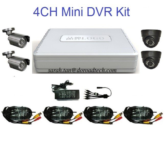 CCTV Security System H.264 FULL D1 Mini 4CH Digital Video Recorder Kits