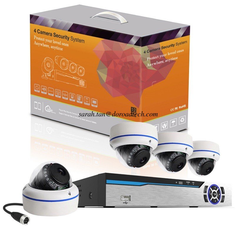 New PLC Wireless Home Security System 4CH PLC IP Cameras NVR Surveillance Kit