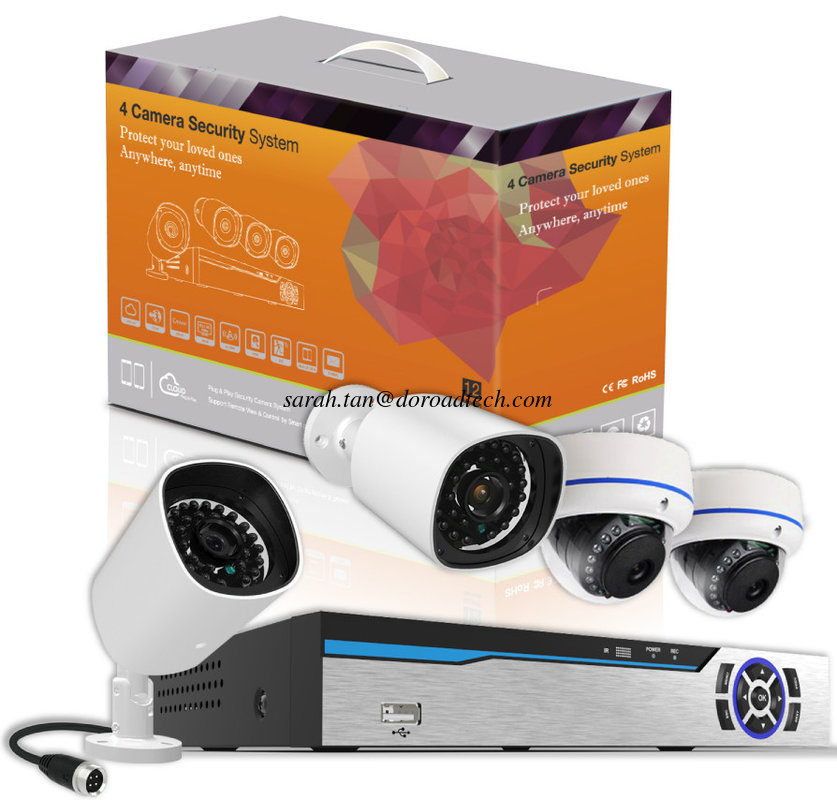 4CH PLC Power Line Communication CCTV Security Cameras IP Network Wireless NVR System Kit