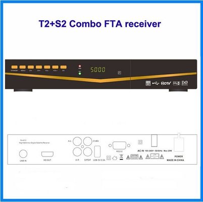 Microprocesador combinado del receptor Sunplus1505 del T2 del FTA HD DVB S2 DVB con PowerVU/DRE tricolor/RS232