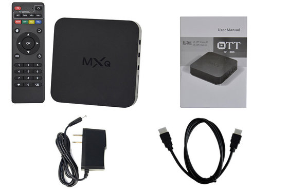 Airplay quad-core androide del Lan Miracast de la ayuda Android4.4 3D de Amlogic S805 de la caja de MXQ Smart TV WIFI