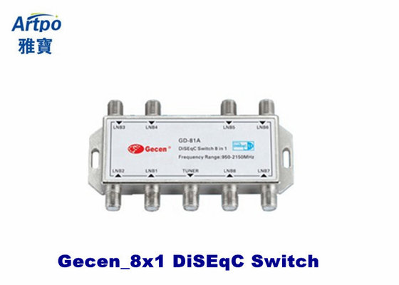 Gecen 8 en 1 interruptor por satélite Gd-81E de DiSEqC para los accesorios por satélite 950 de DVB - 2400MHz
