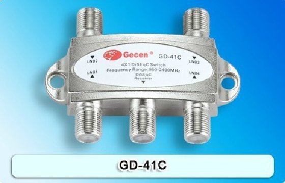 Accesorios Gecen 4 de la caja DVB de la TV en 1 interruptor por satélite GD-41C de DiSEqC para el receptor de satélite