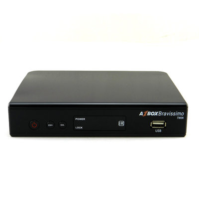 Receptor de satélite del sintonizador del gemelo de Azbox Bravissimo del decodificador de RS-232/de HDMI/del USB/del RJ45 Digital TV
