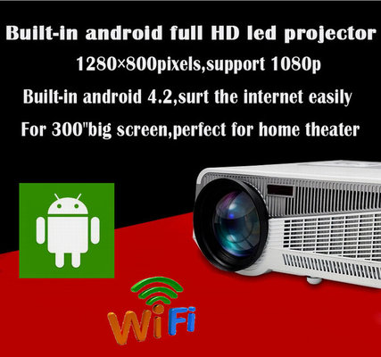HD nativo llevó el proyector elegante androide de Digitaces 100 lúmenes de la pantalla 4500 de la pulgada x 1280 800dpi