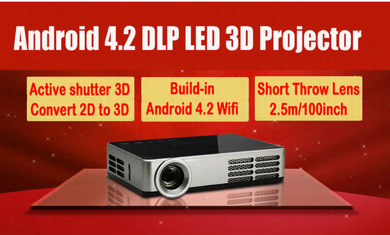 De HD del proyector elegante androide casero inalámbrico lleno del cine MINI DLP Digital 3D androide Proyector de Protable