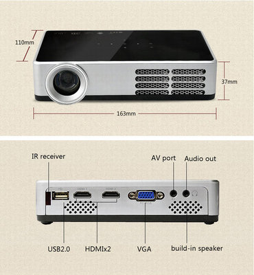 De HD del proyector elegante androide casero inalámbrico lleno del cine MINI DLP Digital 3D androide Proyector de Protable