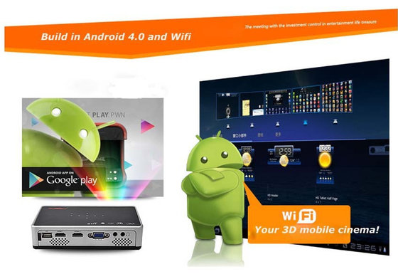 De HD del proyector elegante androide casero inalámbrico lleno del cine MINI DLP Digital 3D androide Proyector de Protable