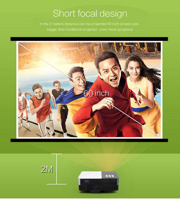 El HDMI digital del USB VGA llevó el proyector elegante androide vídeo nativo de 80 lúmenes para el teatro casero/sistema de pesos americano