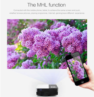 El HDMI digital del USB VGA llevó el proyector elegante androide vídeo nativo de 80 lúmenes para el teatro casero/sistema de pesos americano