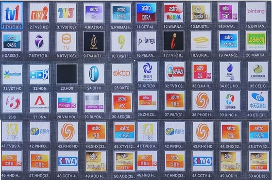 Uso de Malasia ASRTO IPTV APK para la ayuda androide 156 Channles de la caja para Malyasia Singapur Indonesia
