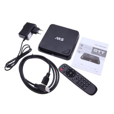 OS quad-core androide H.265 RJ45 del androide 4,4 de la caja de M5 Amlogic S805 XBMC TV