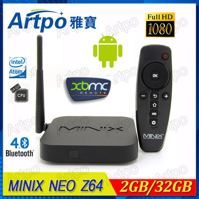 CAJA NEA Z3735F 2G/32G quad-core 1080P del átomo TV de MINIX Z64 Android4.4 Intel