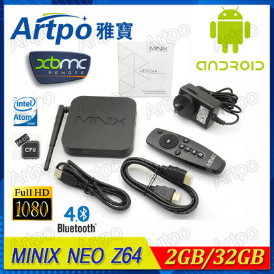 CAJA NEA Z3735F 2G/32G quad-core 1080P del átomo TV de MINIX Z64 Android4.4 Intel