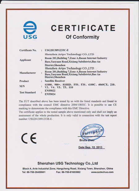 China Shenzhen Artpo Technology Co., Ltd. certification