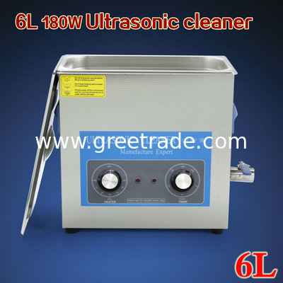 6L 180W Desktop stainless steel ultrasonic cleaning mechine for wine glasses