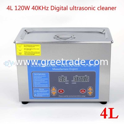 4L 120W Stainless steel Digital display ultrasonic cleaner for laboratory