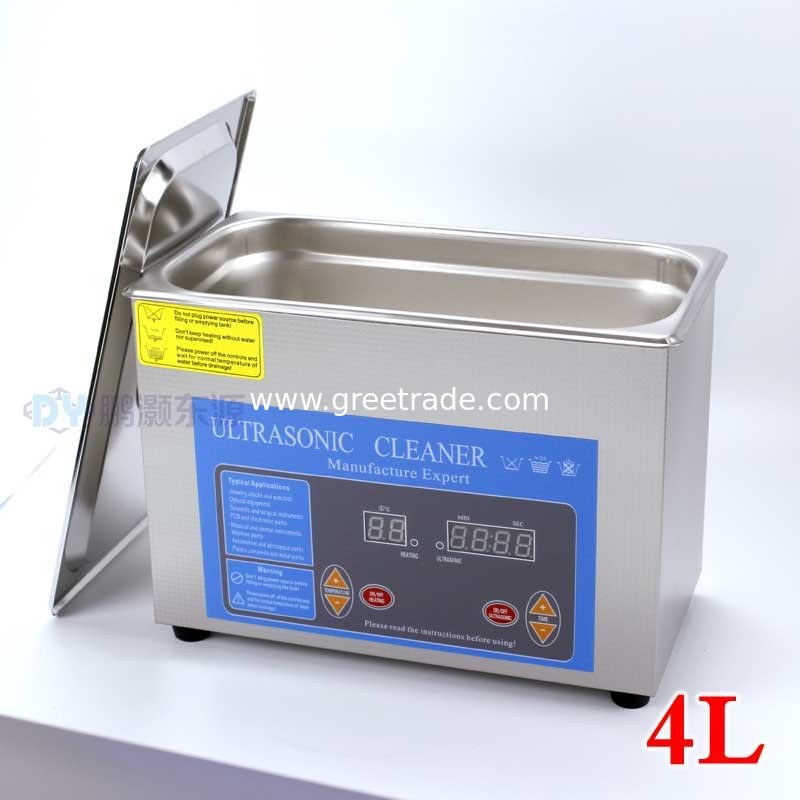 4L 120W Stainless steel Digital display ultrasonic cleaner for laboratory