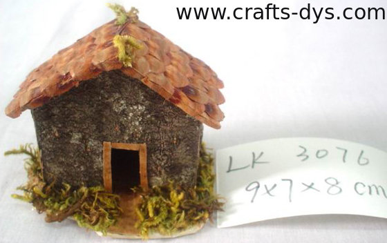 Handmade small house,size:13×7×10cm,Natural material holiday decoration and home decoration