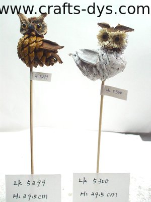 Handmade owl,Length:29.5cm,bark and grass easter day’s gifts and garden ornament