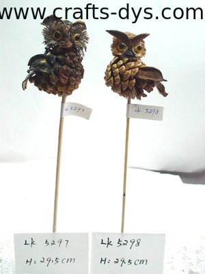 Handmade owl,Length:29.5cm,bark and grass easter day’s gifts and garden ornament