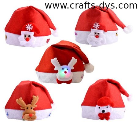Christmas decorations Christmas hat belt design decorative pattern non-woven adult luminous Christmas hat children gifts