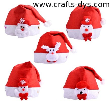 Christmas decorations Christmas hat belt design decorative pattern non-woven adult luminous Christmas hat children gifts