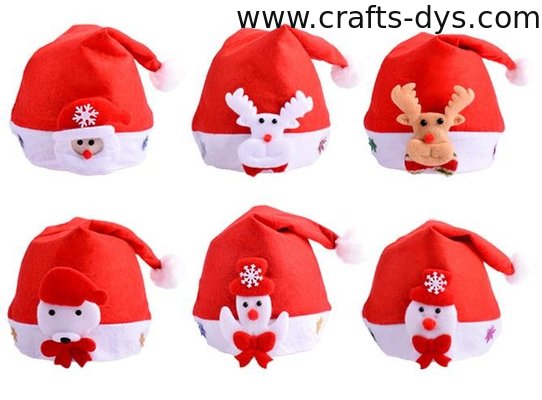 Christmas decorations Christmas hat belt design decorative pattern non-woven adult luminous Christmas hat children gifts