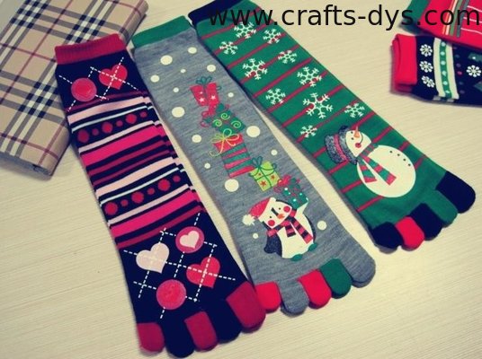 Christmas decoration ornaments gifts,Christmas tree  stockings, five fingers socks, animated cartoon style